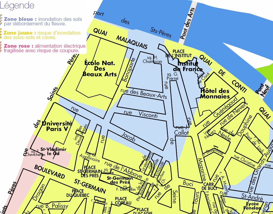 La rue Visconti en zone inondable